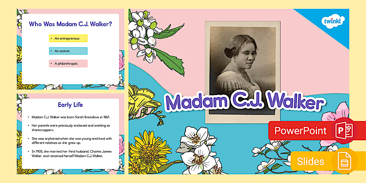 Madam CJ Walker PowerPoint | Resource | Twinkl USA - Twinkl