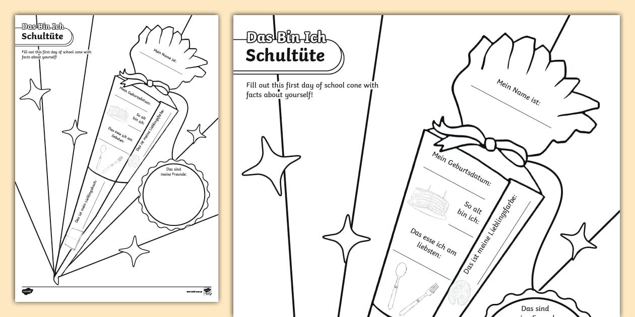 Das Bin Ich Schultüte - German Activity Sheet