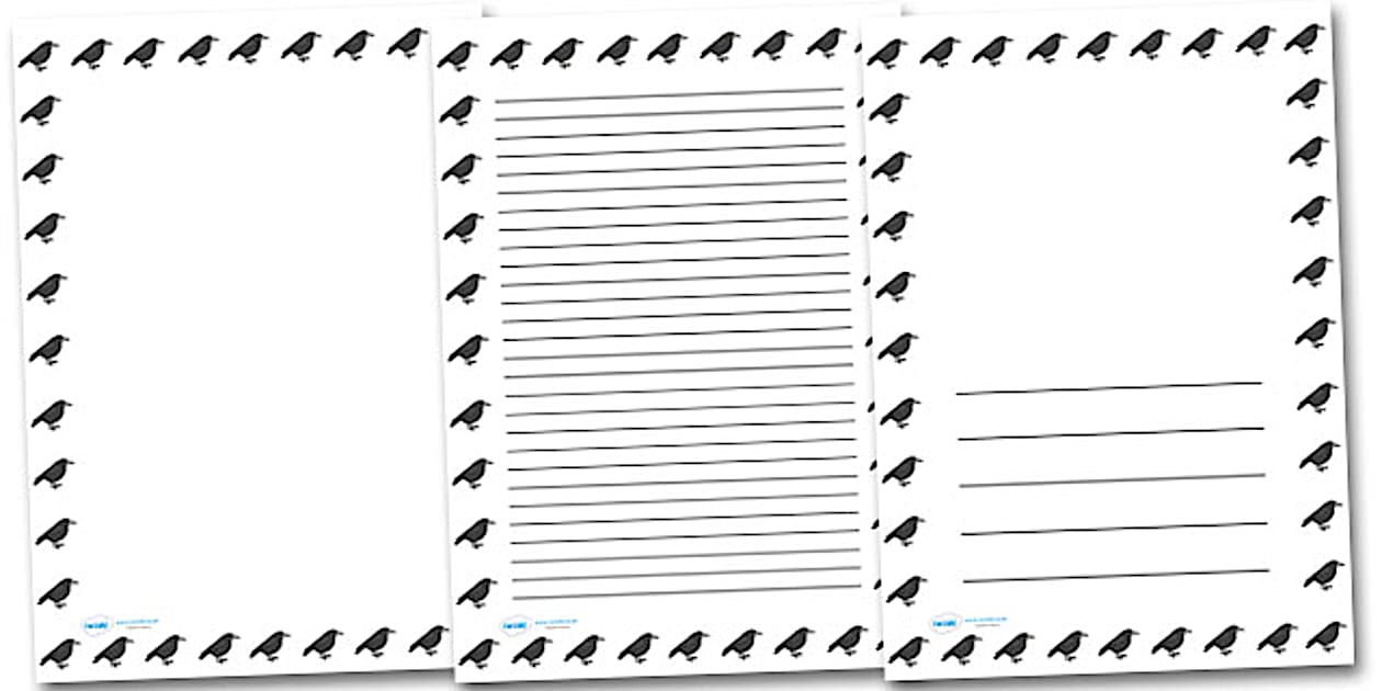 Raven Portrait Page Borders- Portrait Page Borders - Twinkl
