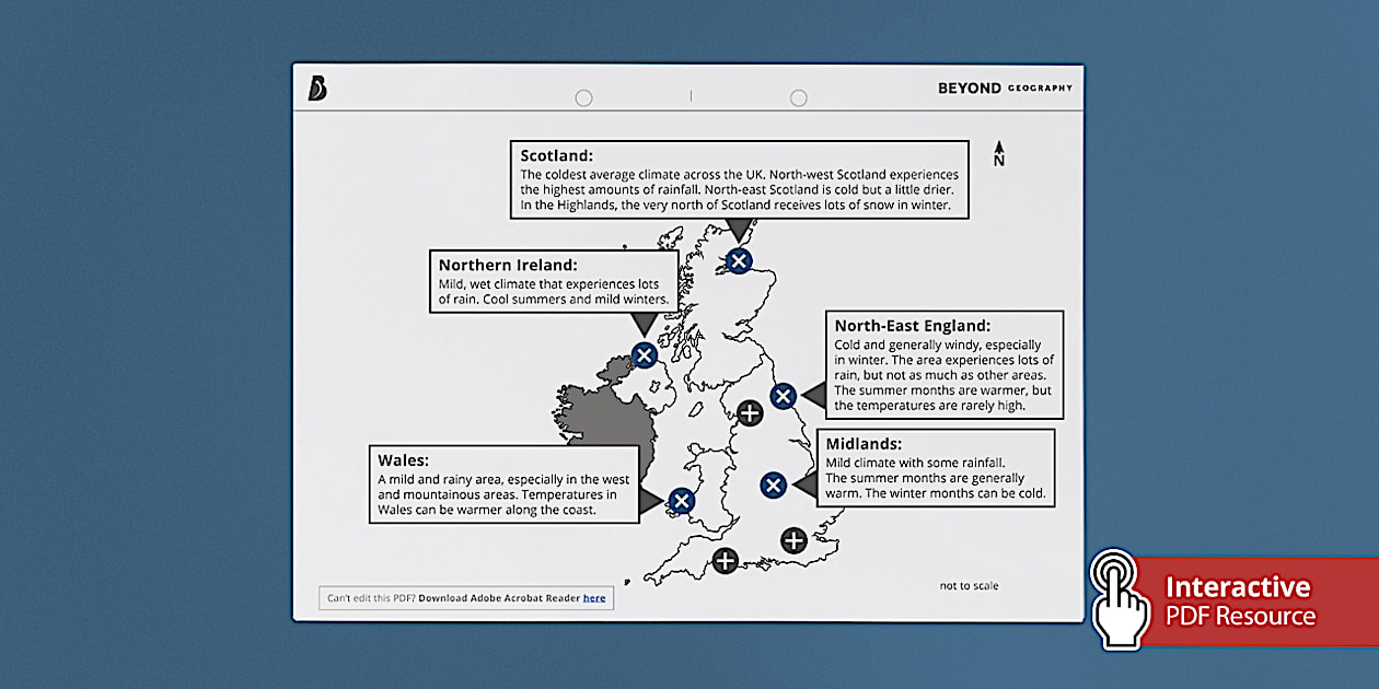 UK Climate Interactive Hotspot (teacher made) - Twinkl