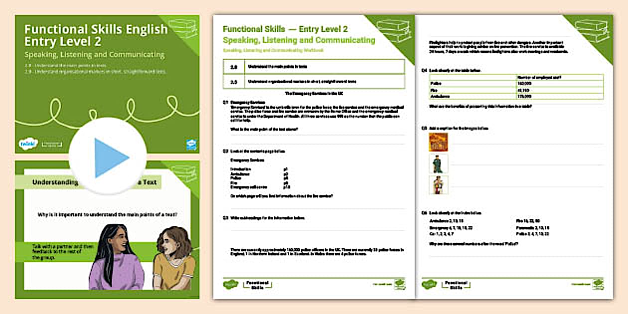 English Functional Skills: EL2.8-2.9 (teacher made) - Twinkl