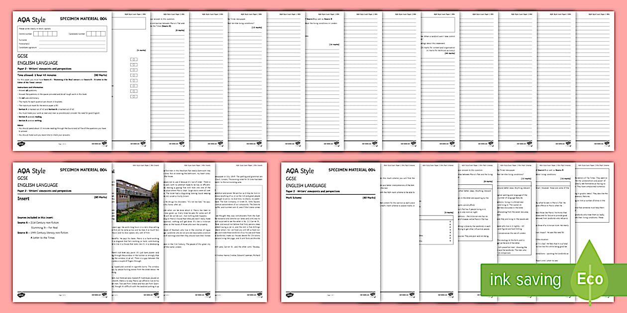 Language Paper 2: Practice Paper - Living Conditions