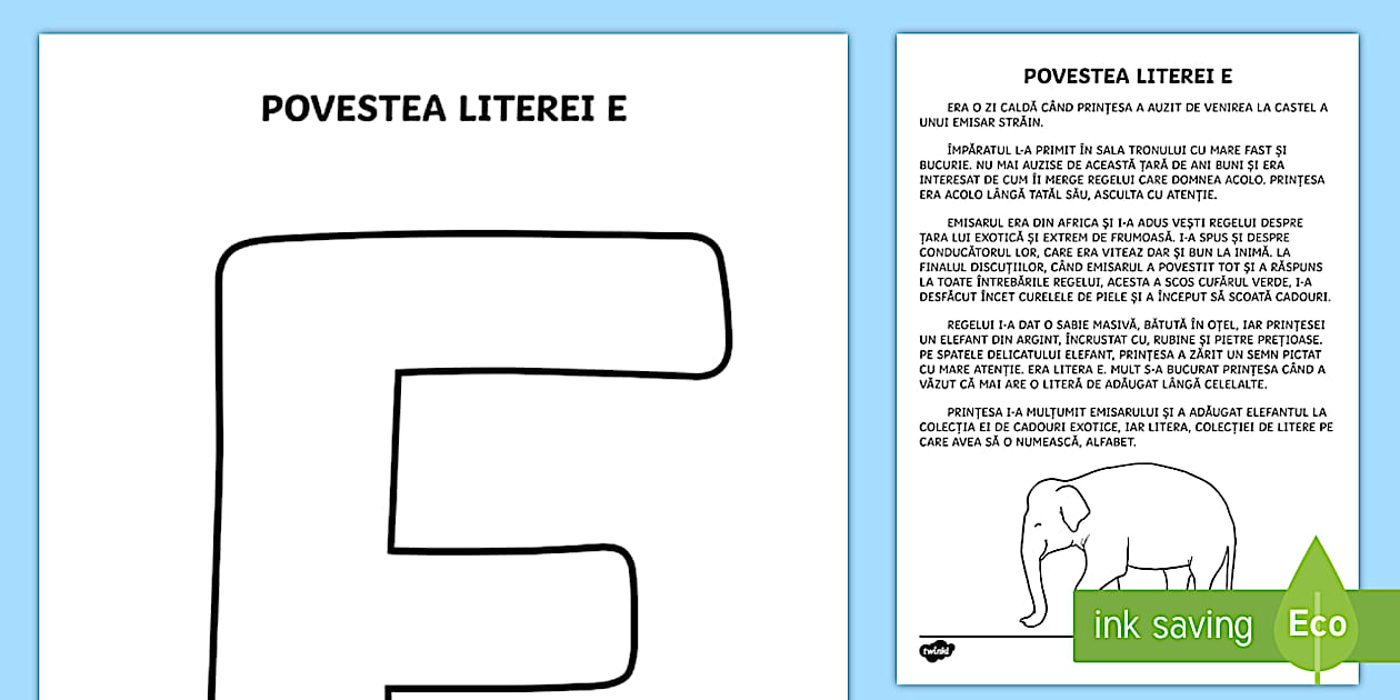 Povestea literei e | Teacher made | Twinkl RO