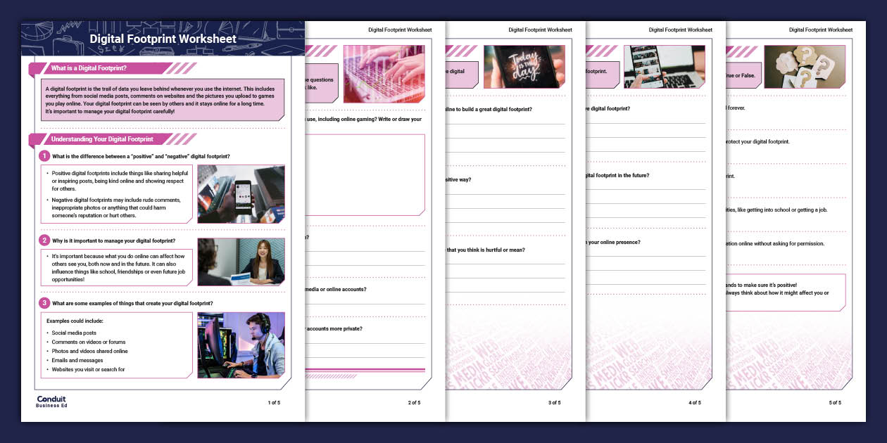 Digital Footprint Worksheet (teacher made) - Twinkl