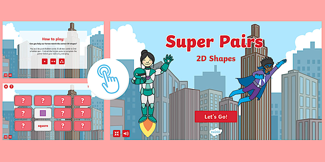 Super Pairs 2D Shape Games (teacher made) - Twinkl