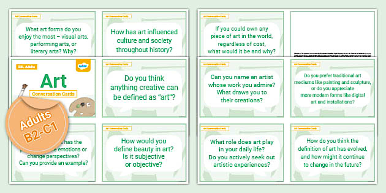 ESL Art Conversation Cards [Adults, B2-C1] (teacher made)