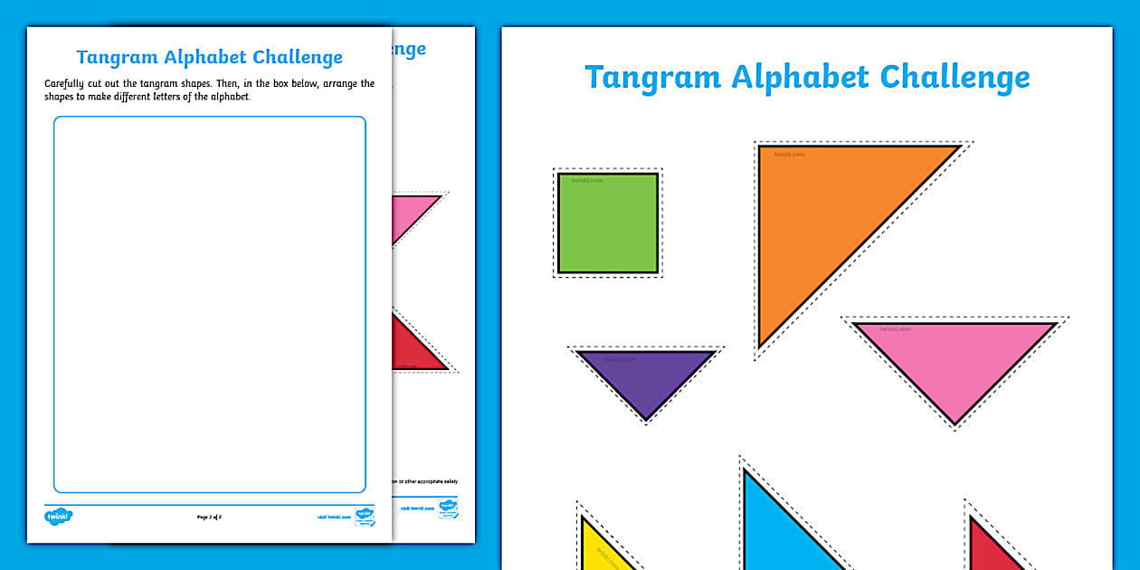 Tangram Alphabet Challenge Activity Sheet - Twinkl