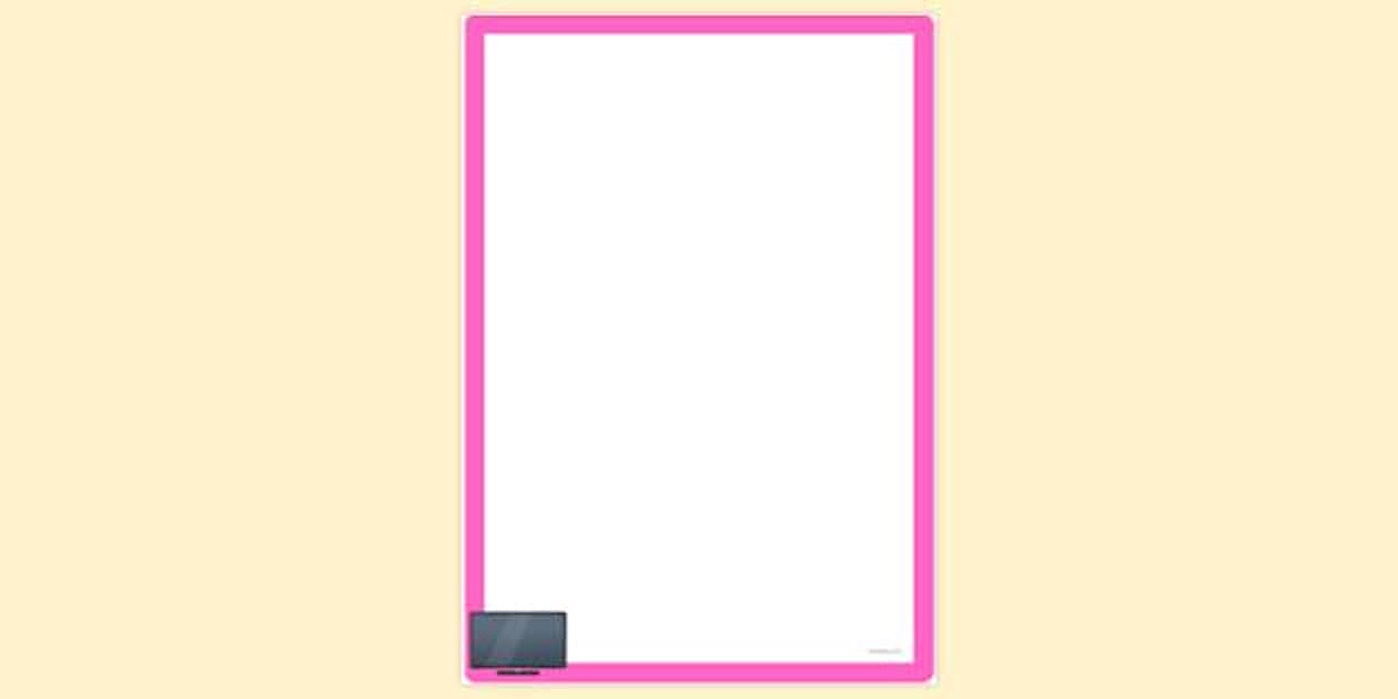Simple Blank TV Page Border | Page Borders | Twinkl - Twinkl
