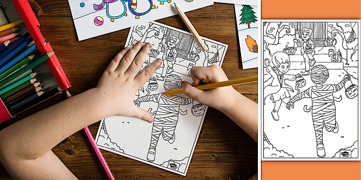 Halloween Cartoon Printable Colouring Sheet | Twinkl Party