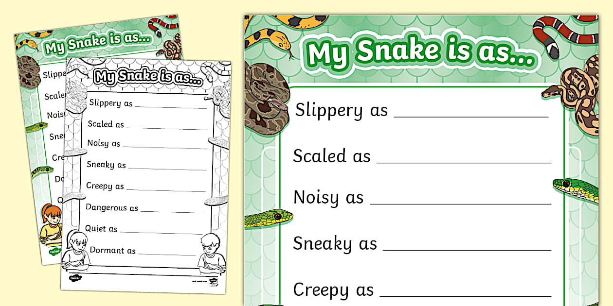 Snake Simile Poem Template (Teacher-Made) - Twinkl