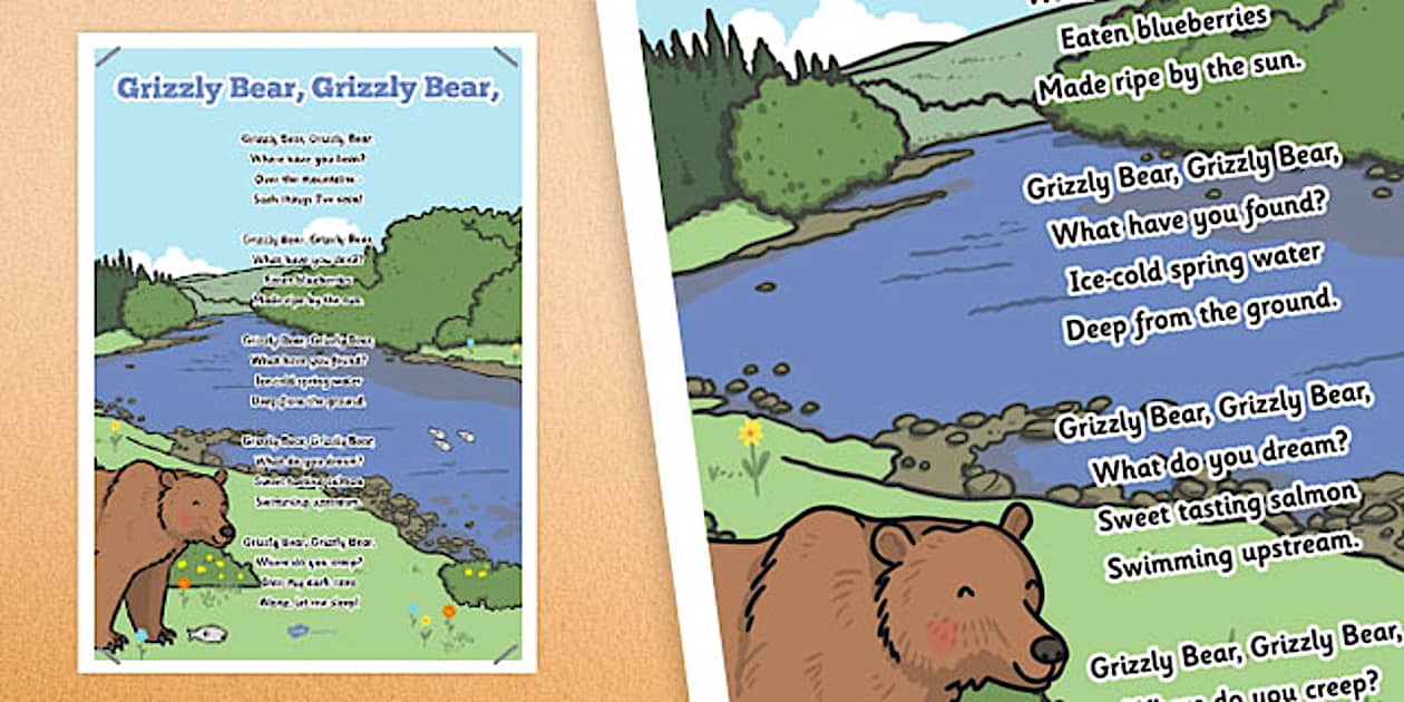 Grizzly Bear, Grizzly Bear Rhyme Poster (teacher made)