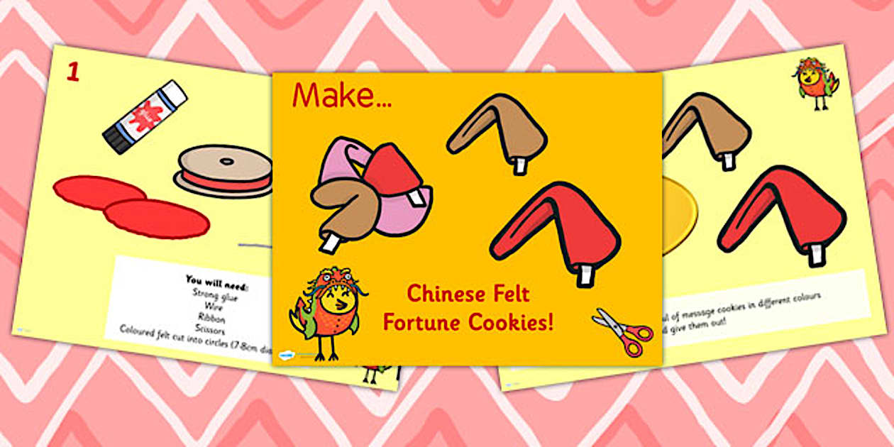 Chinese New Year Felt Fortune Cookies Instruction PowerPoint