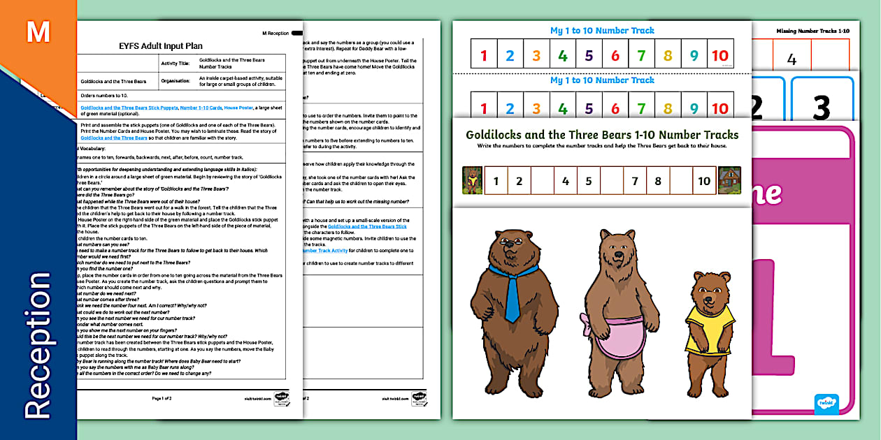 EYFS Goldilocks and the Three Bears Number Tracks Maths Plan