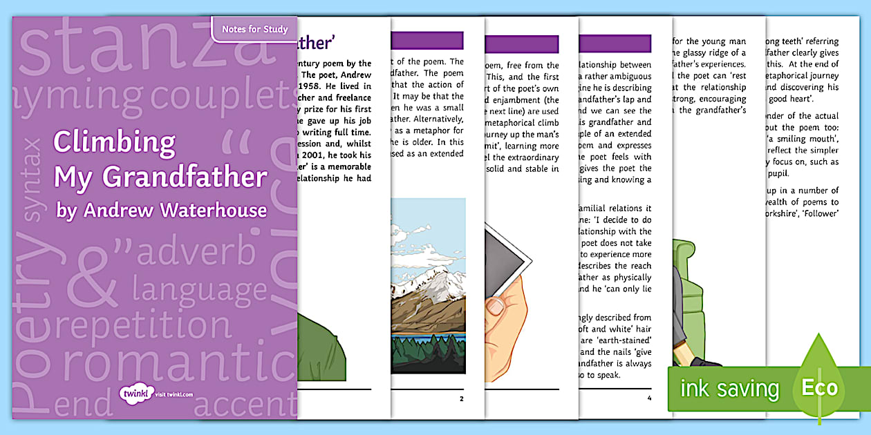 Black and White AQA Poetry: Climbing My Grandfather - Revision Notes