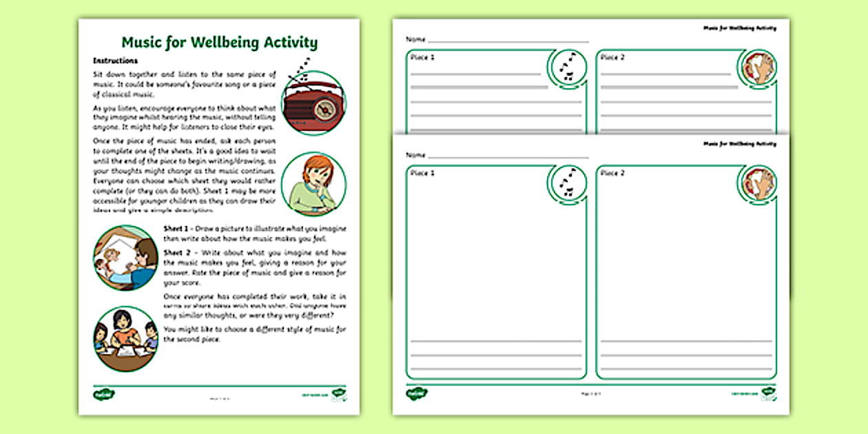 👉 Music for Wellbeing Activity - Home Learning Resources