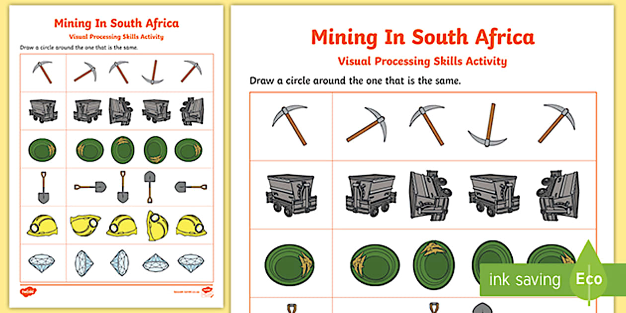 Mining In South Africa - Visual Processing Skills - Twinkl