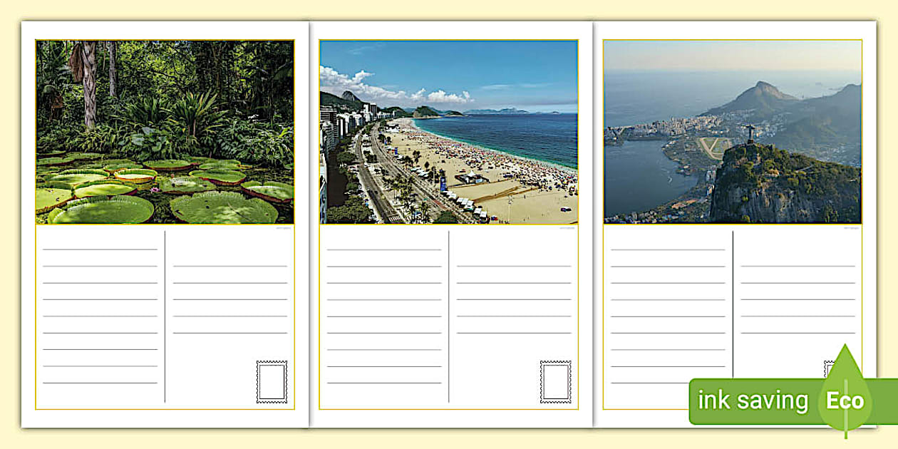 Postcard From Brazil Writing Frame (teacher made) - Twinkl