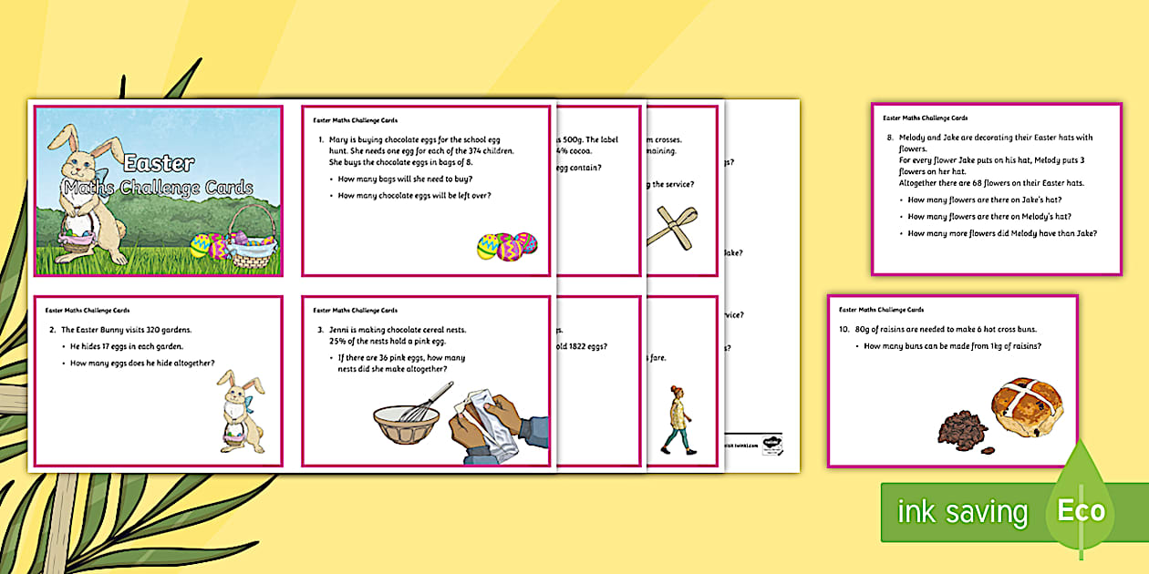 UKS2 Easter Maths Challenge Cards - Easter-Themed Maths KS2