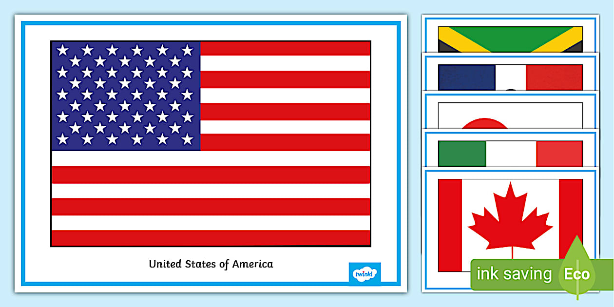 Flags of North America Display Pack - USA - Geography