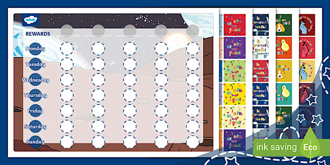 Space-Themed Reward Chart and Stickers