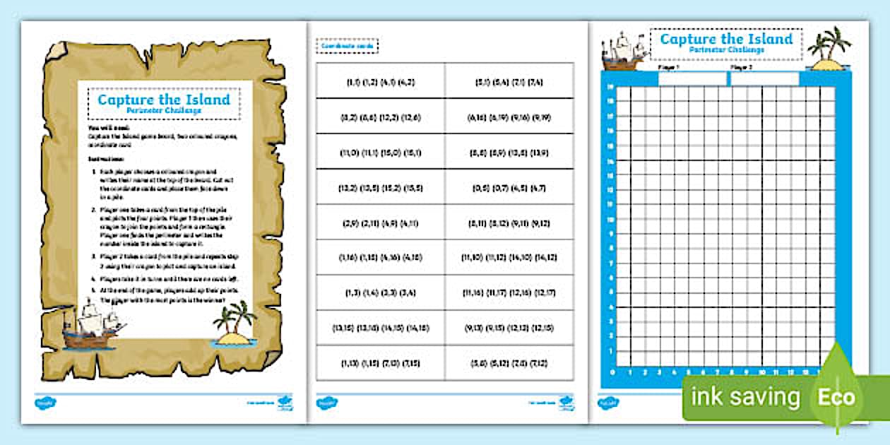 Coordinates in the First Quadrant and Perimeter Island Game- perimeters,