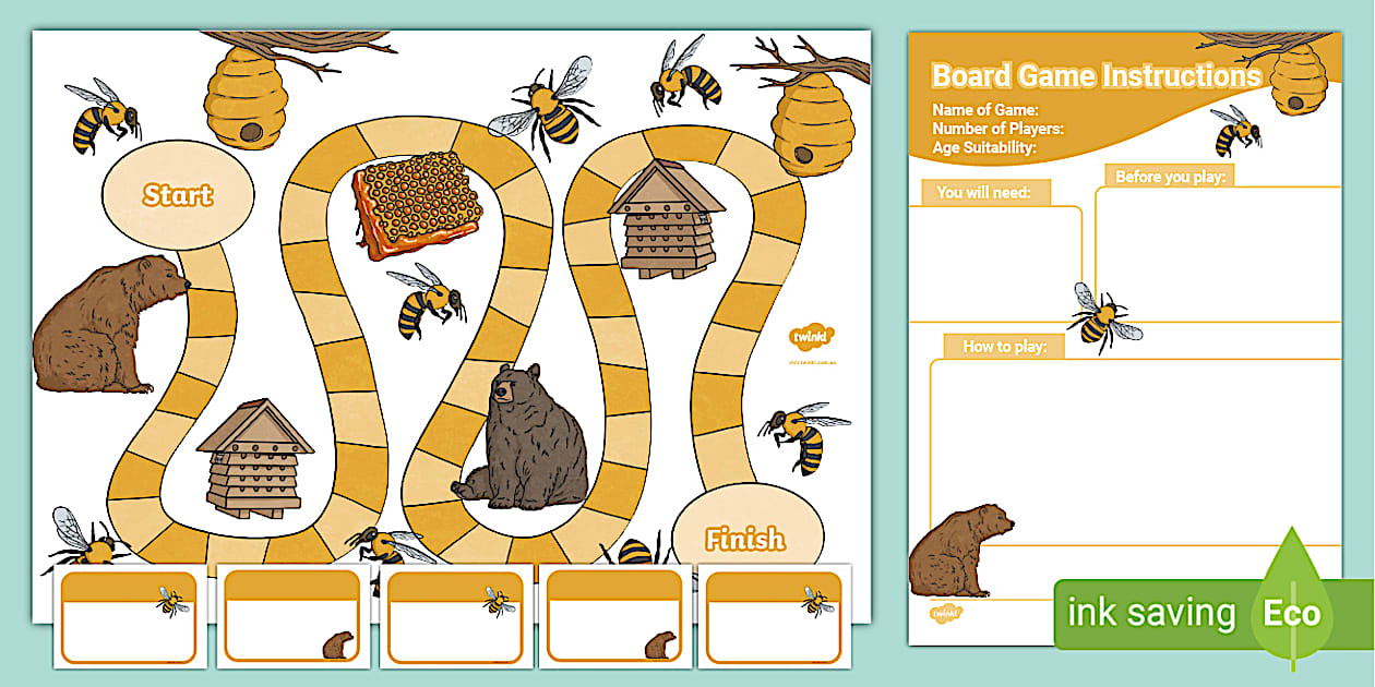 Bee-Themed Blank Game Board Template (teacher made) - Twinkl
