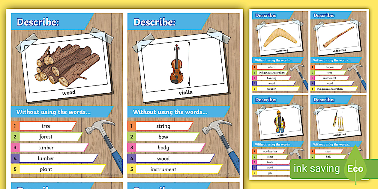 Wood-Themed Guessing Cards | Year 4 Chemical Sciences