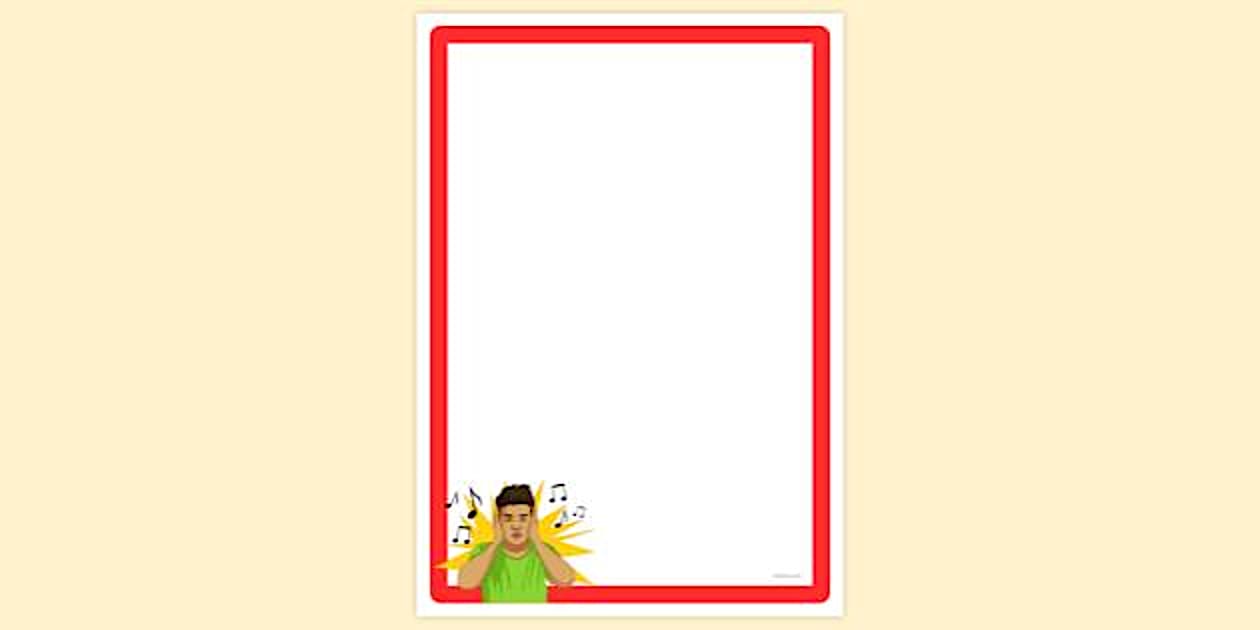 Loud Sounds Covering Ears Page Border