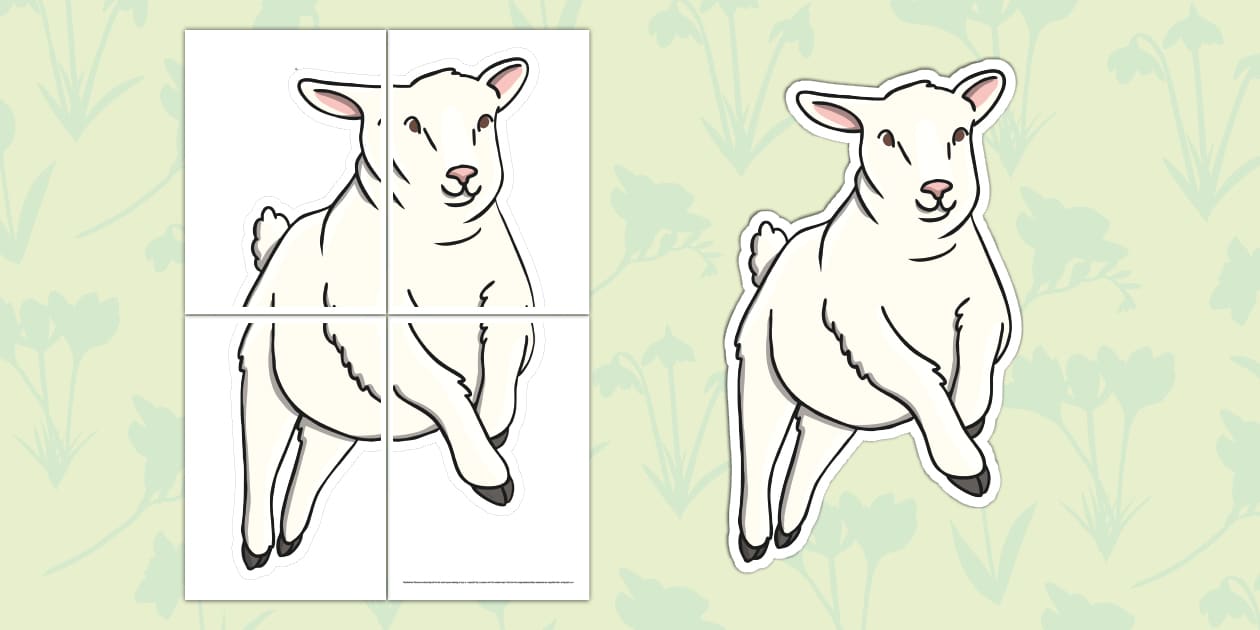 Large Lamb Cut-Out - Twinkl Easter Display