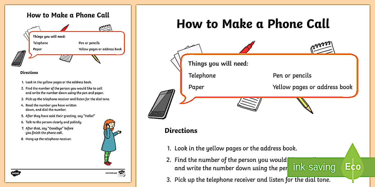 How To Make A Telephone Call Procedure Writing Sample