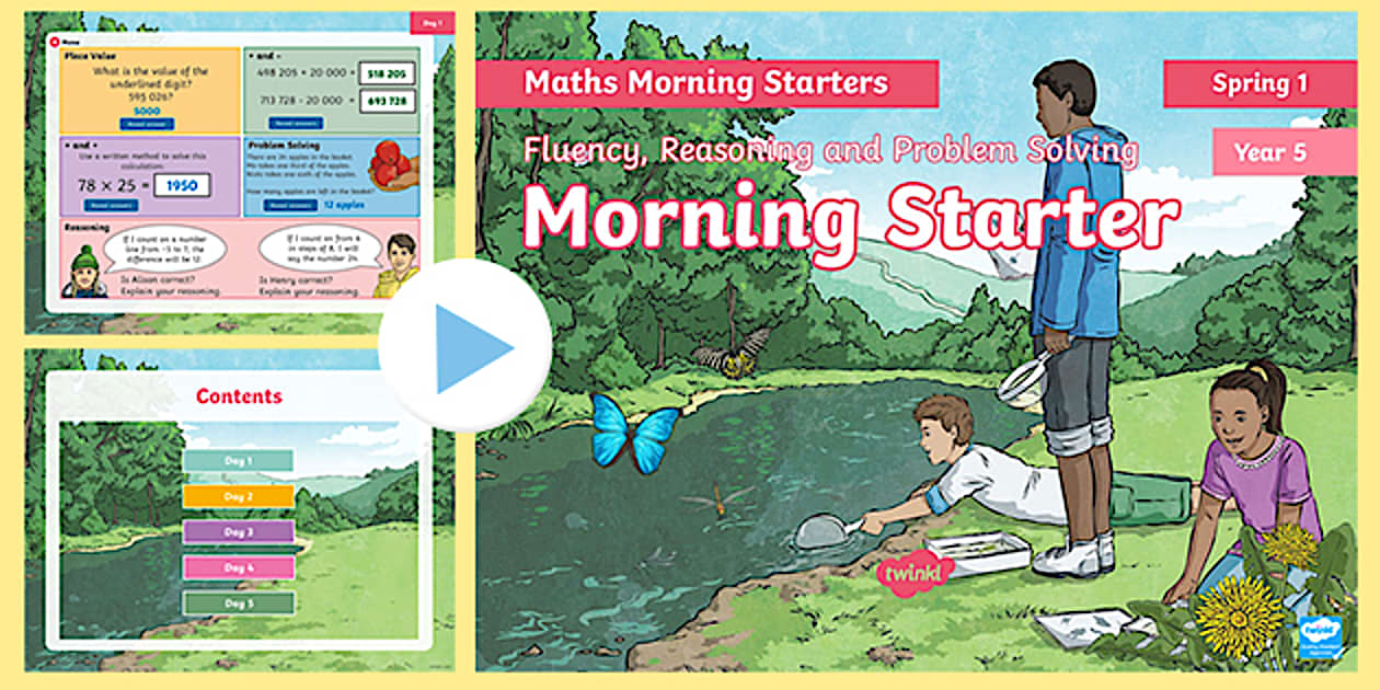 👉 Year 5 Maths Morning Starter PowerPoint Week 1 - Twinkl