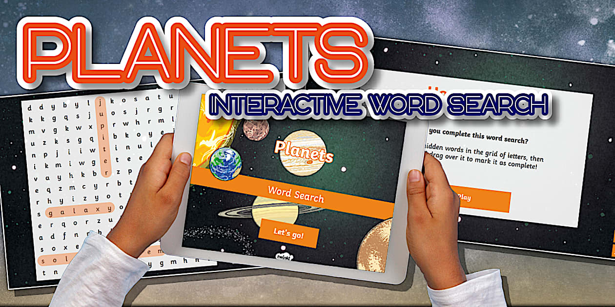 Planets Interactive Word Search