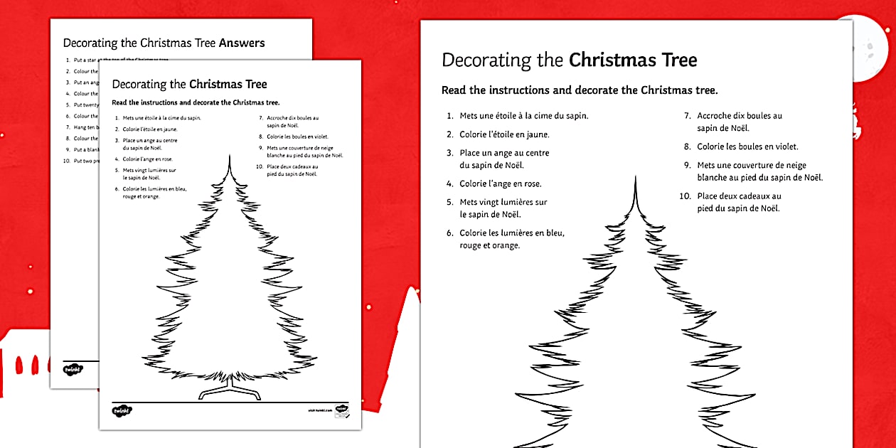 Christmas Tree Decorating Reading Comprehension Activity