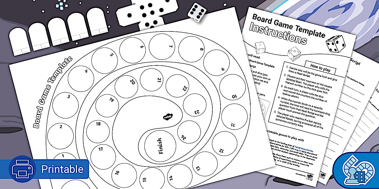 Blank Printable Board Game Template - Twinkl Board Games