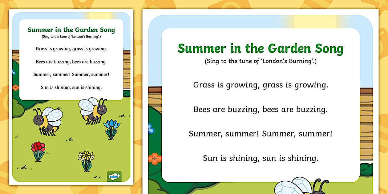 Summer in the Garden Song (teacher made) - Twinkl