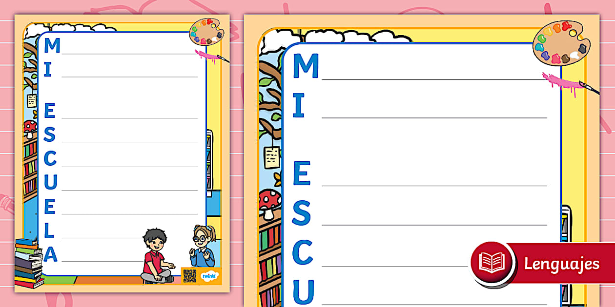 Acróstico - Mi escuela (professor feito) - Twinkl