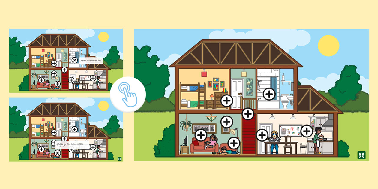 Inside a House Creative Writing Interactive Hotspot - Twinkl