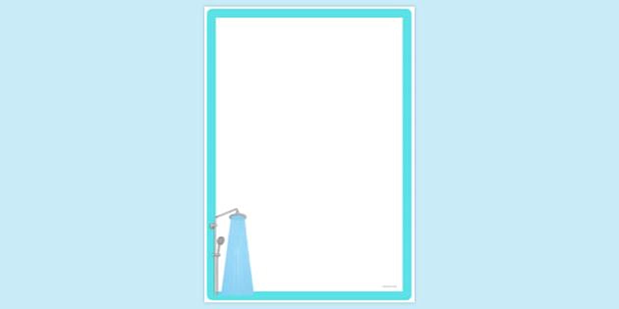 Shower Water Running Page Border | Page Borders | Twinkl