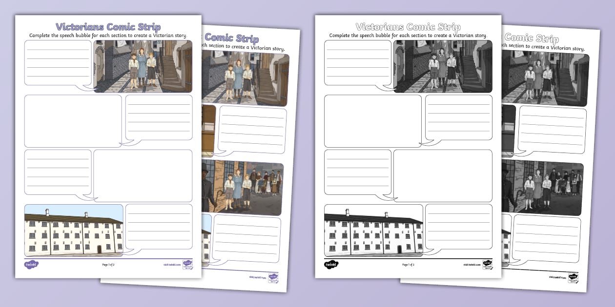 Finish the Victorians Comic Strip Worksheet - Twinkl