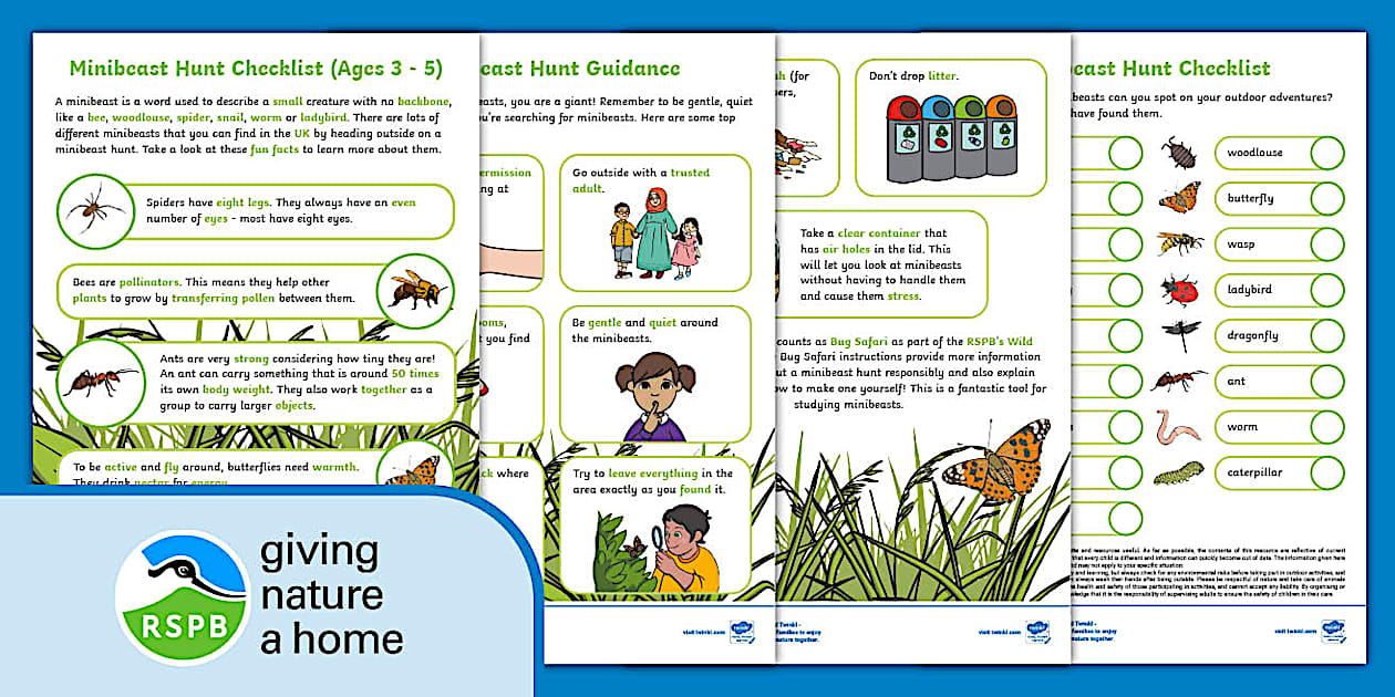Minibeast Hunt Checklist (Ages 3 - 5)