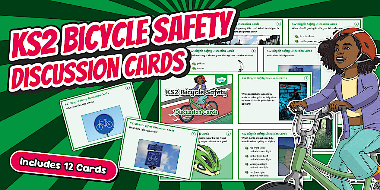 KS2 Bicycle Safety Discussion Cards - Twinkl