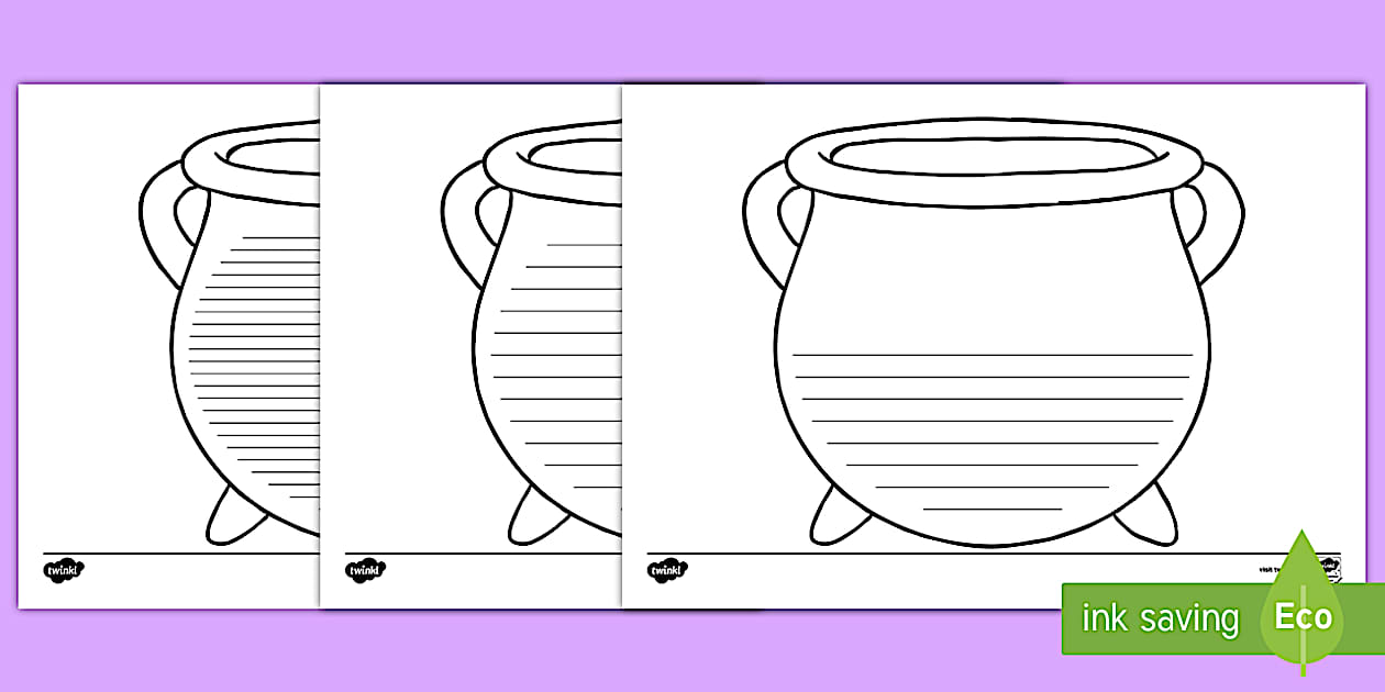 Editable Cauldron-Themed Shape Writing Worksheet - Twinkl