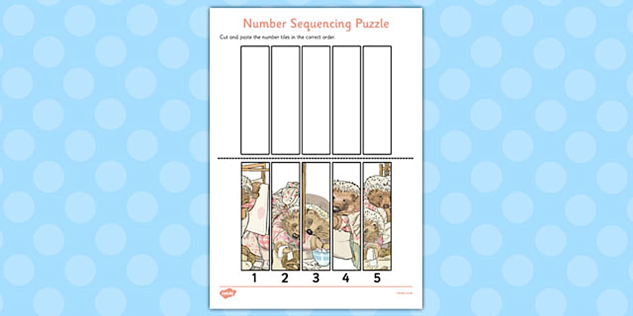 The Tale of Mrs Tiggy Winkle Number Sequencing Puzzle - mrs tiggy winkle
