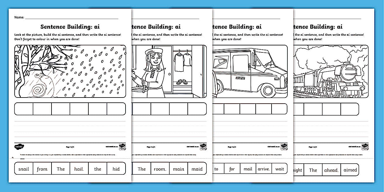 Phonics Sentence Building: ai (teacher made) - Twinkl