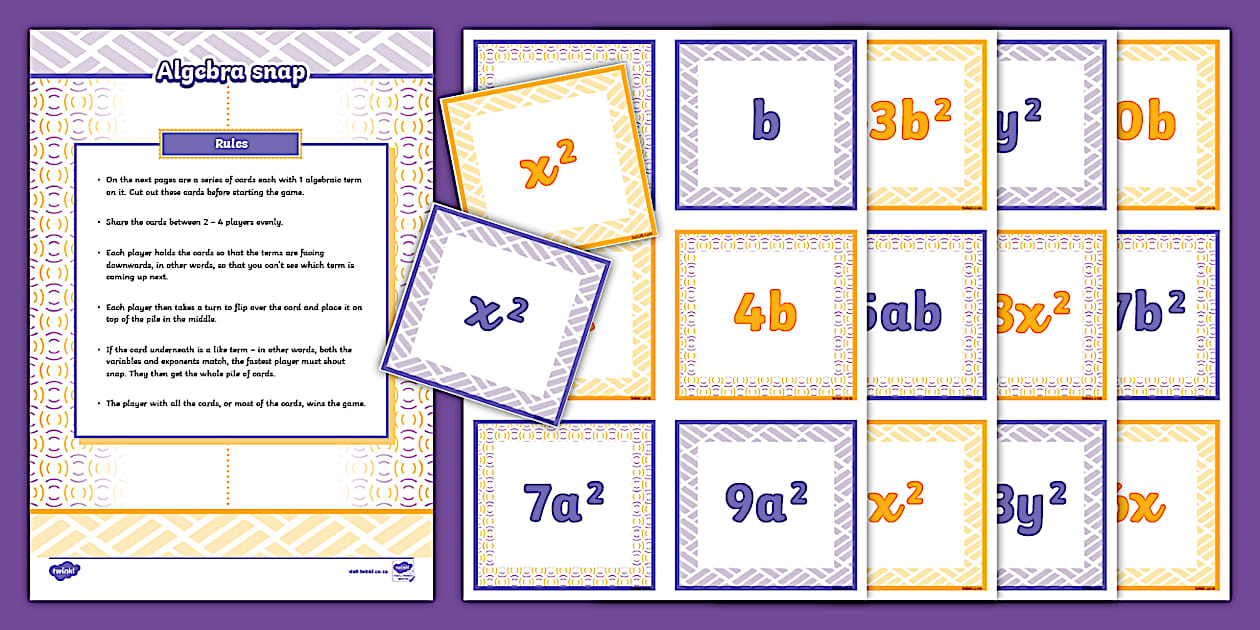 Algebra Snap Game (Teacher-Made) - Twinkl