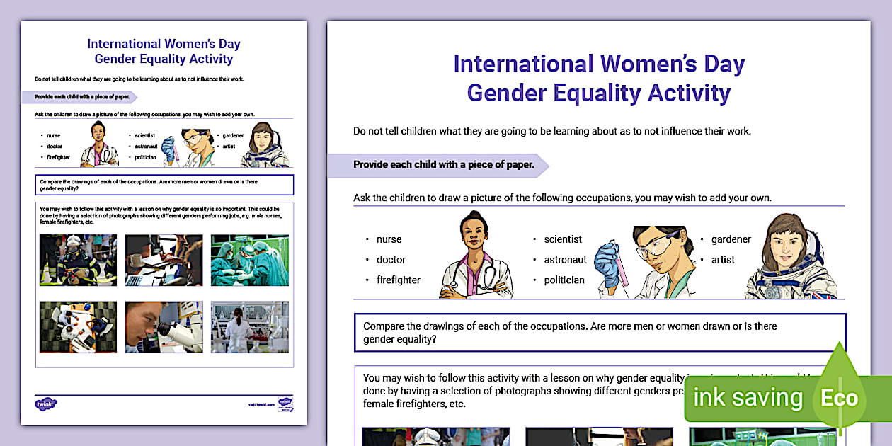 UKS2 International Women's Day Gender Equality Activity