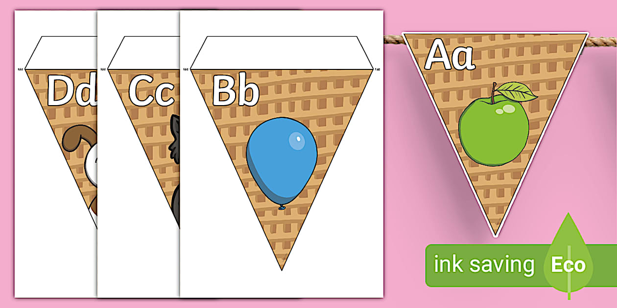 Hessian Themed Mnemonic Alphabet Display Bunting - - Twinkl