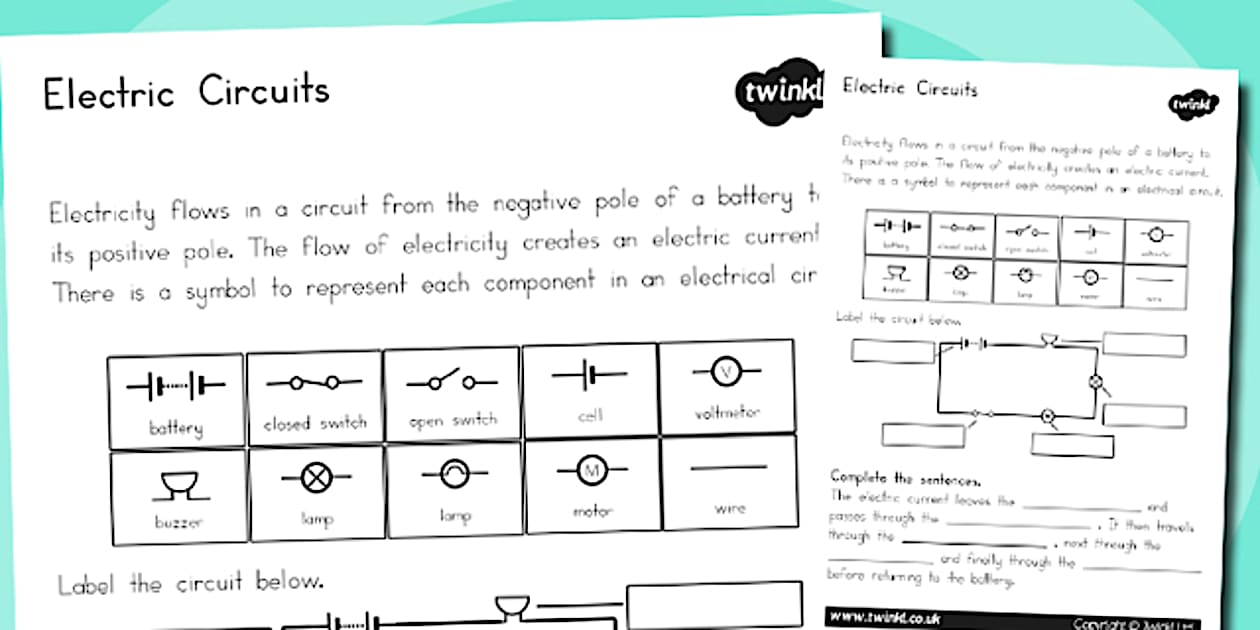 Electric Circuits Worksheets With Answers PDF For Year 7