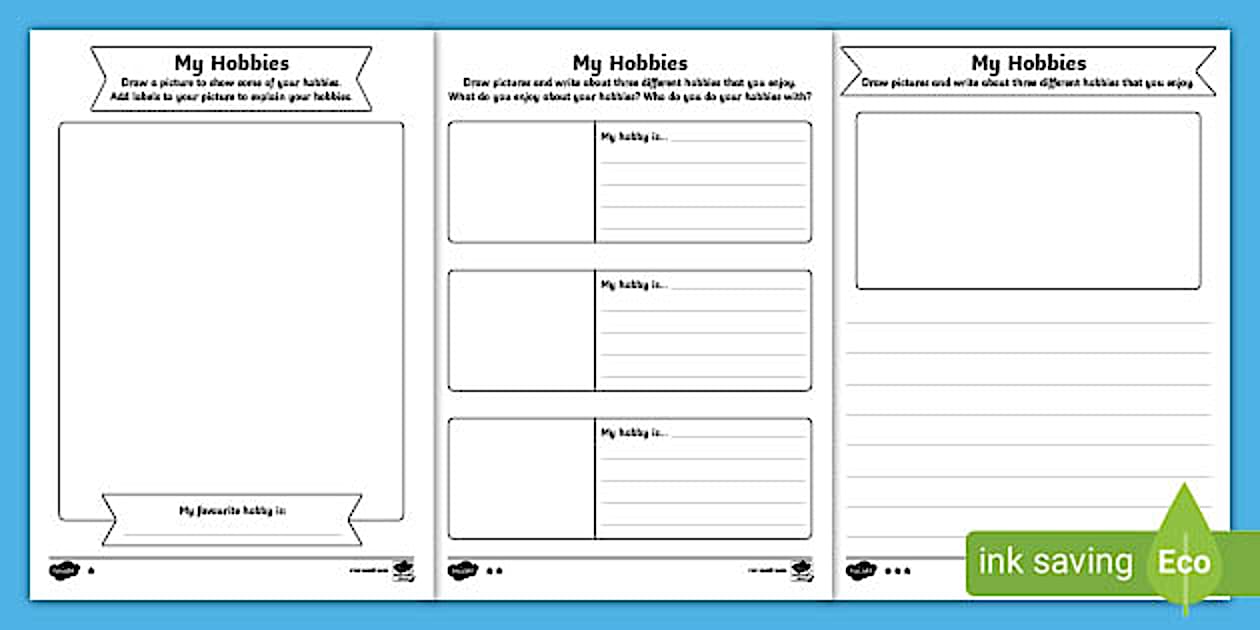 KS1 My Hobbies Worksheet - Twinkl