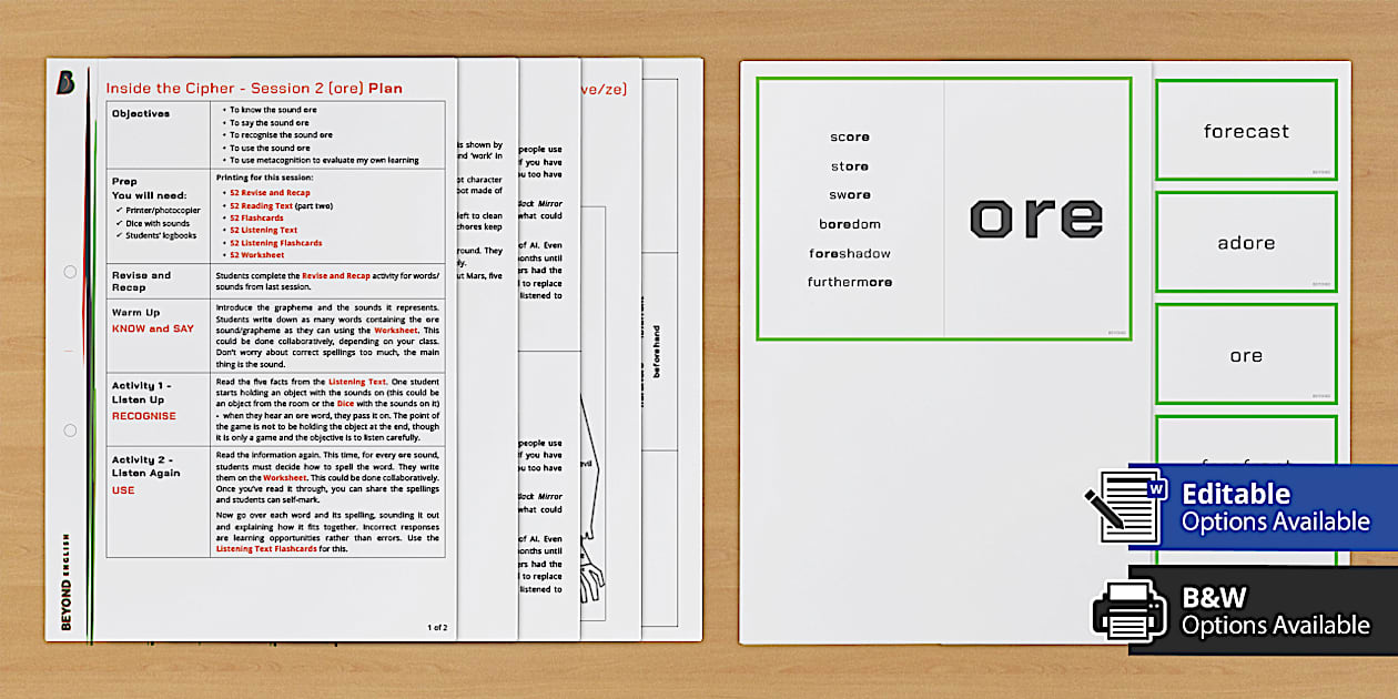 ITC Phonics Stage Five, Week 11 - Session 2 (ore) - Twinkl